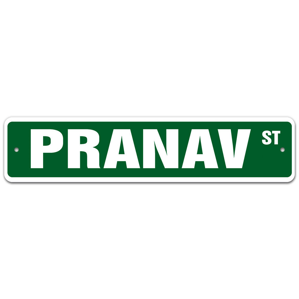 Trinx PRANAV Aluminum Street Sign Childrens Name Room Metal Sign ...
