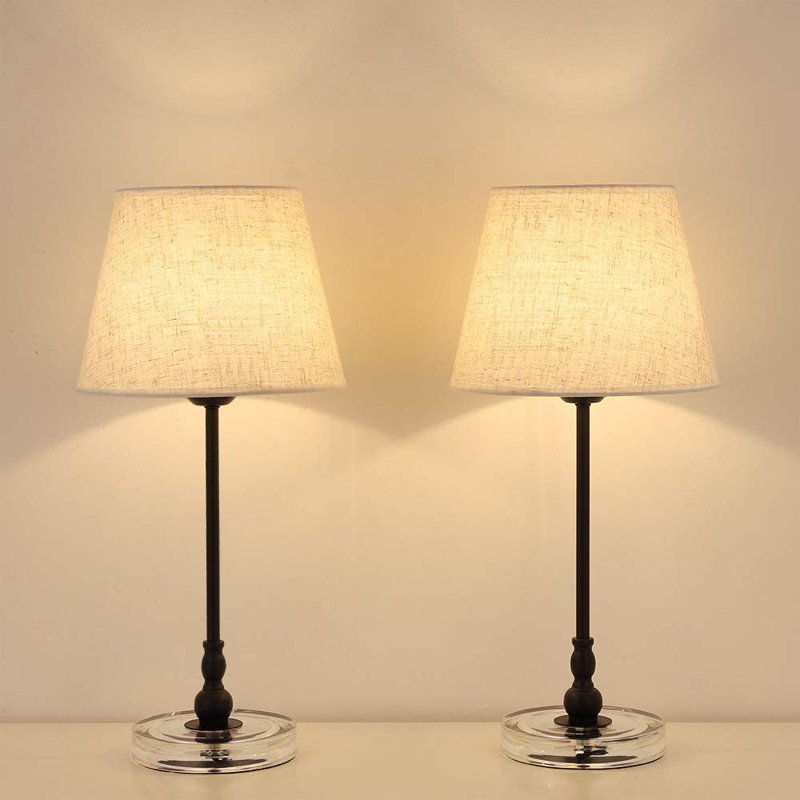 Winston Porter Briggsiii 19.3" Clear Table Lamp Set & Reviews | Wayfair