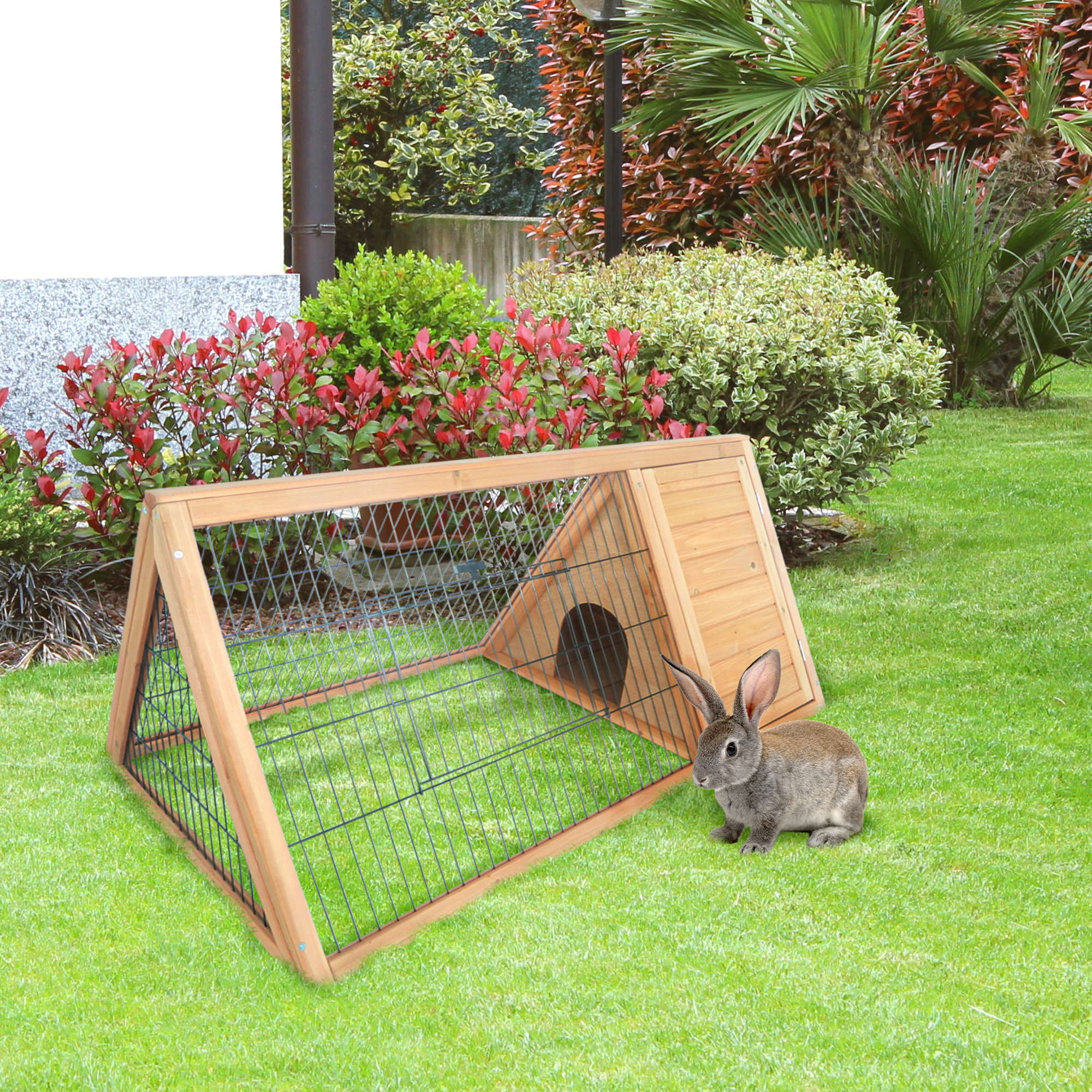Tucker Murphy Pet™ Maurice Outdoor Triangular Animal Rabbit Hutch ...