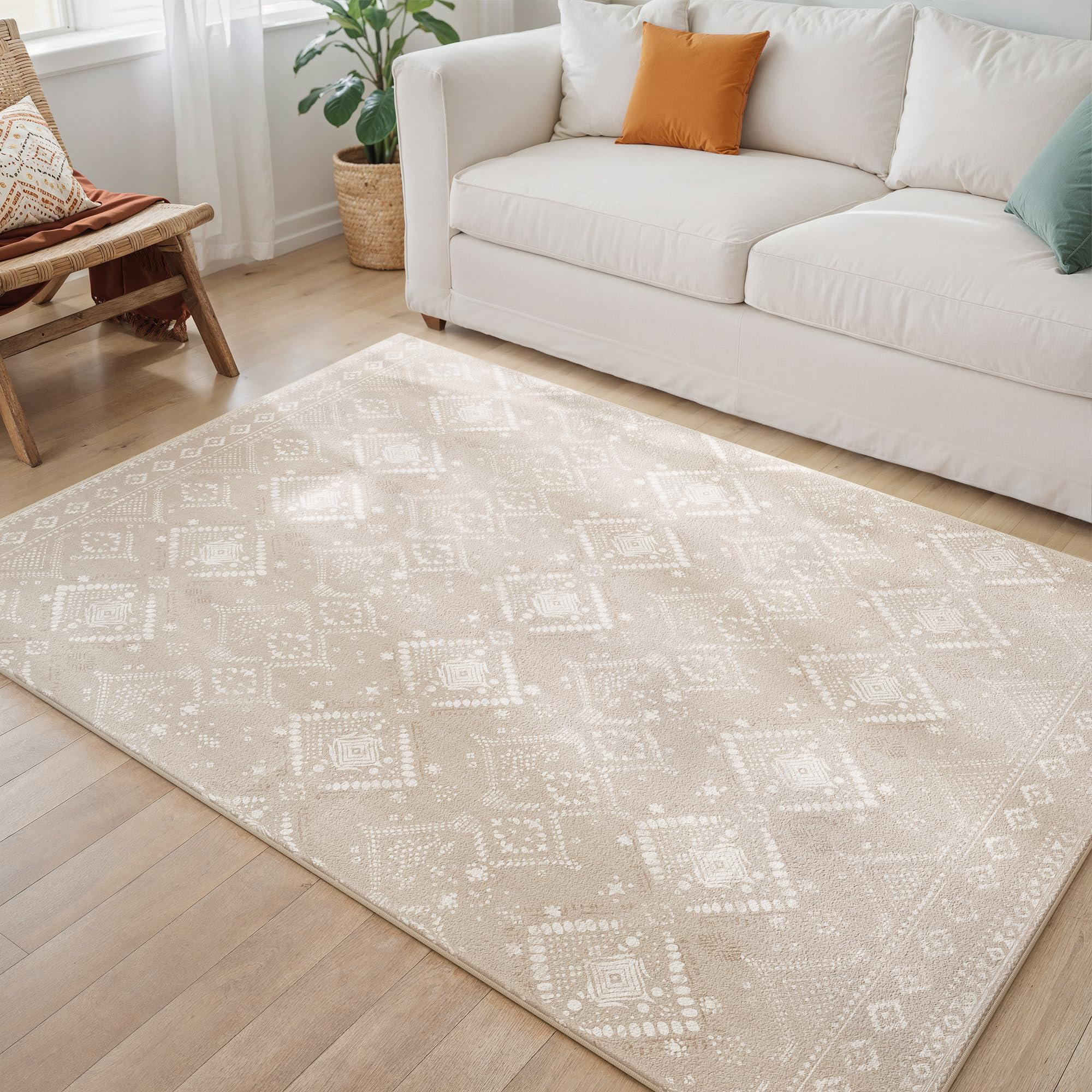 Foundry Select HOME Area Rug, 5X7 Ft Rug For Bedroom, Non-Slip Carpet ...