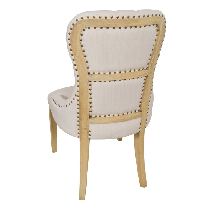 One Allium Way® Tufted Linen Solid Back Side Chair | Wayfair