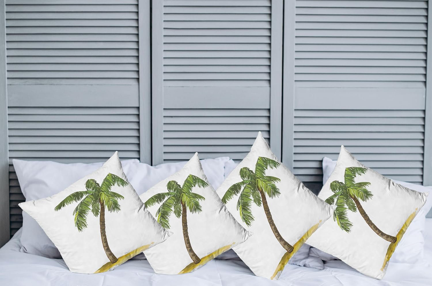 AMIPOR Palm Tree Pillow Cushion Cover Pack Of 4, Cartoon Palm Tree ...
