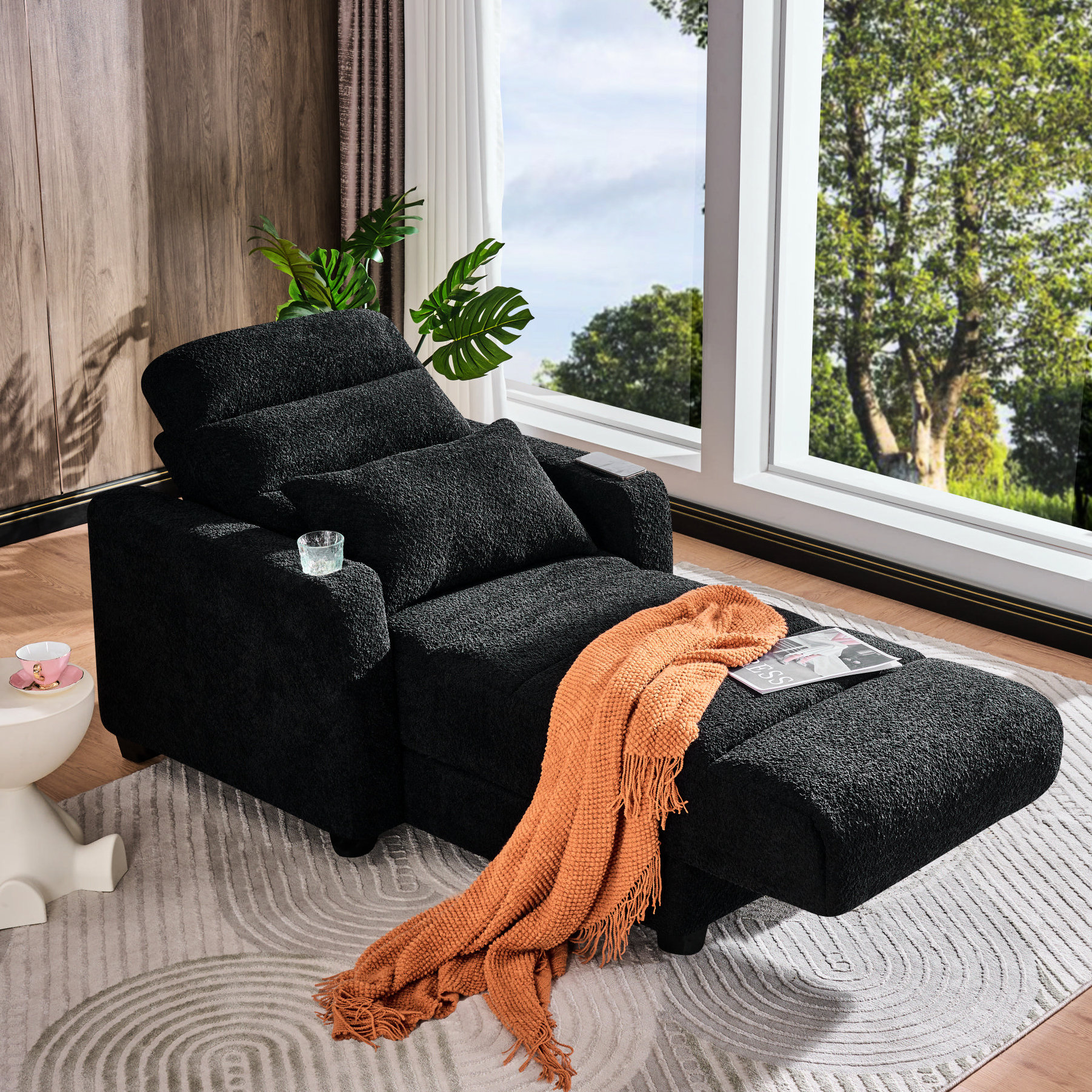 Ebern Designs Electric Chair With Lumbar Pillow, Wireless Charging ...