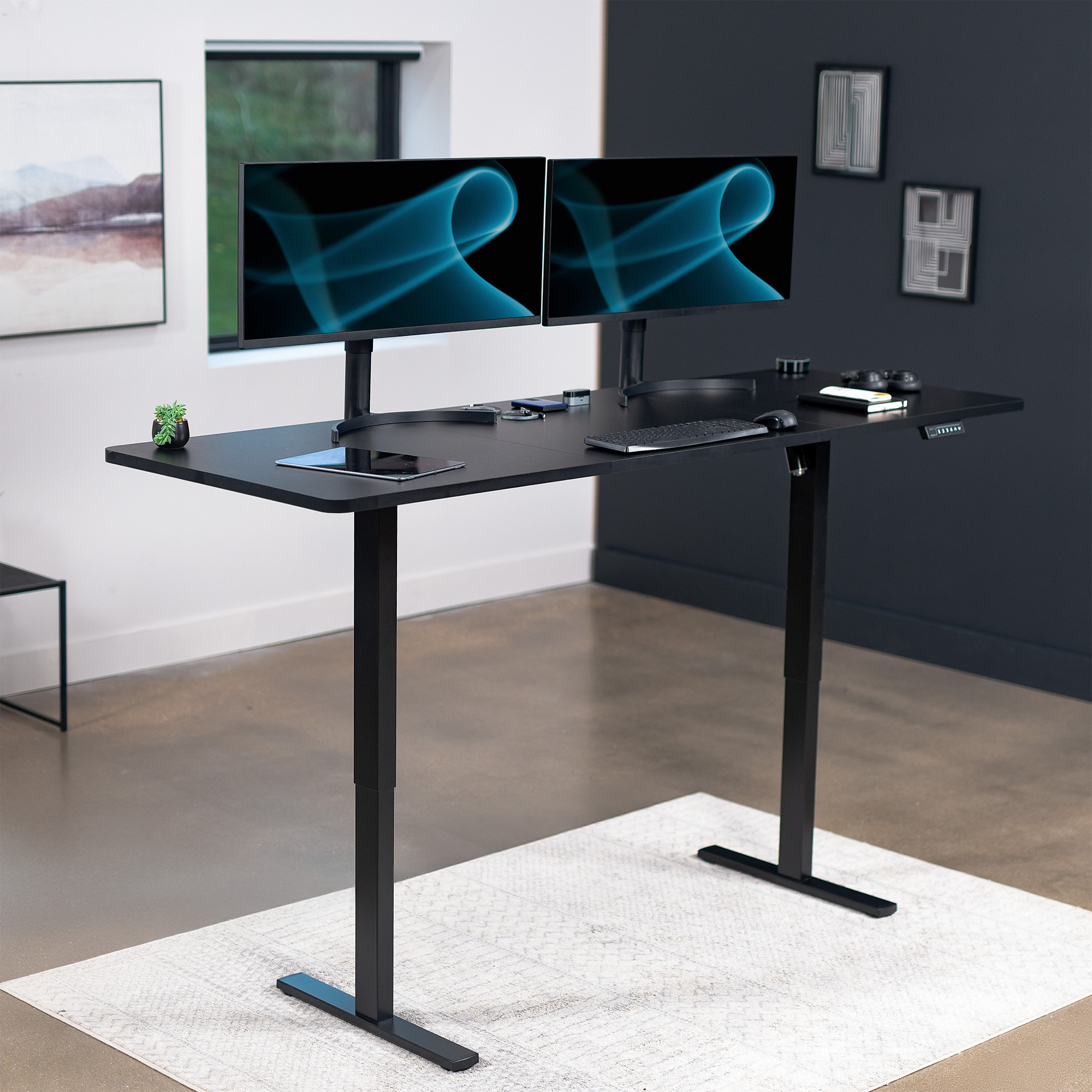 Vivo Electric Stand Up Desk Workstation | Wayfair