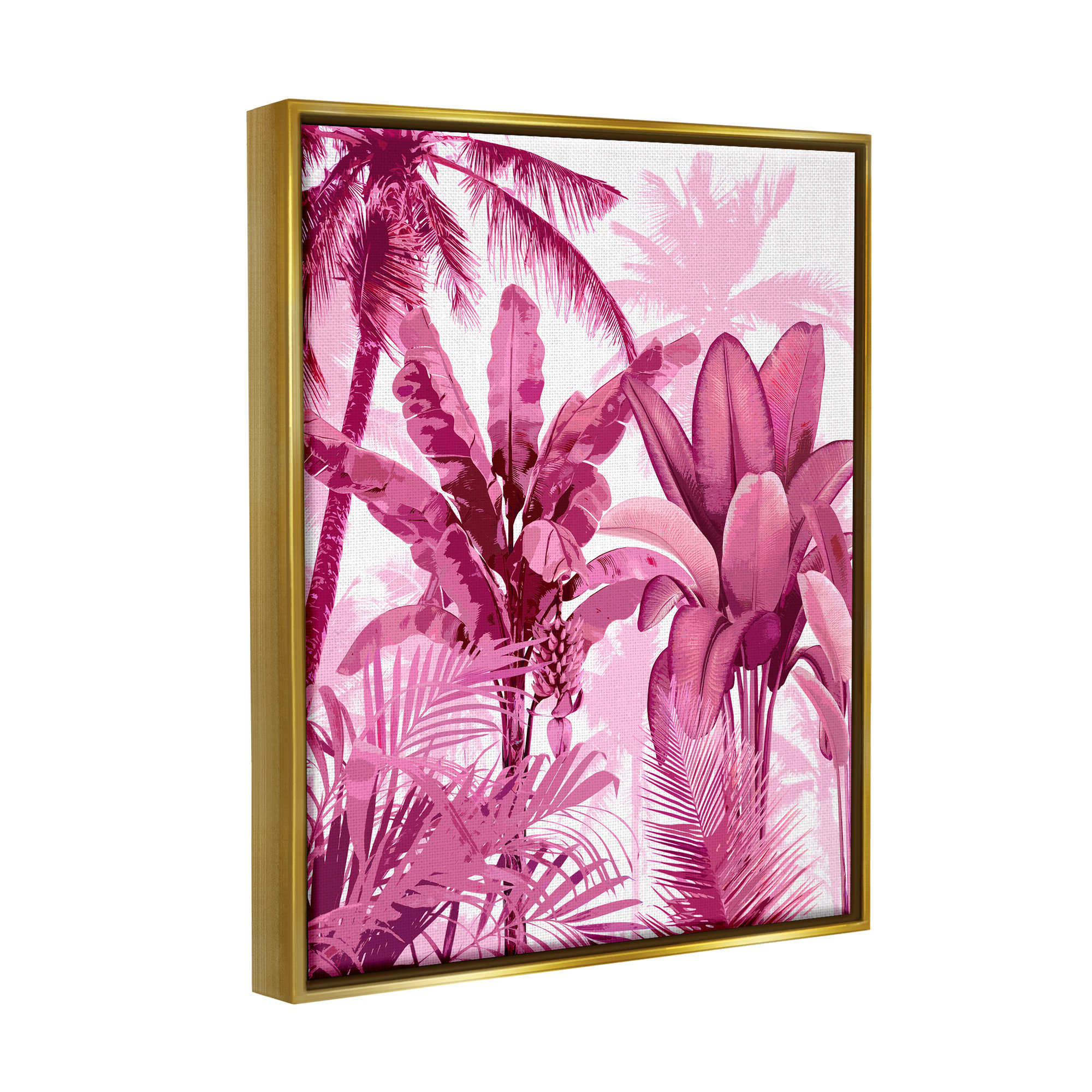 Bay Isle Home™ Pink Tropical Palm Leaves Framed On Canvas by Kristen ...