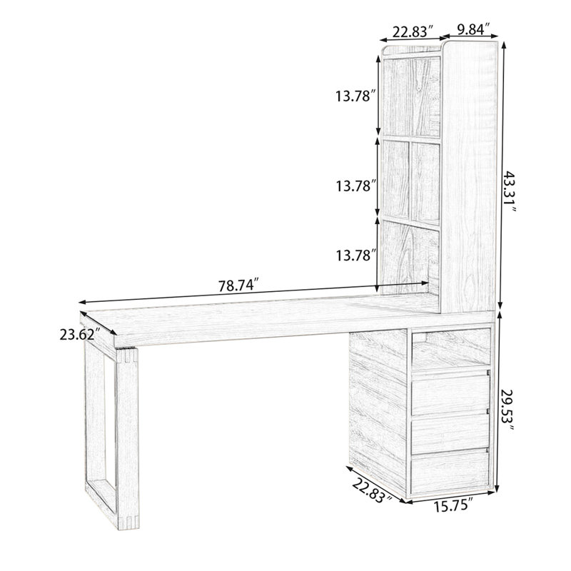 Furnire Lewi Light-walnut Rectangular Solid Wood desks | Wayfair