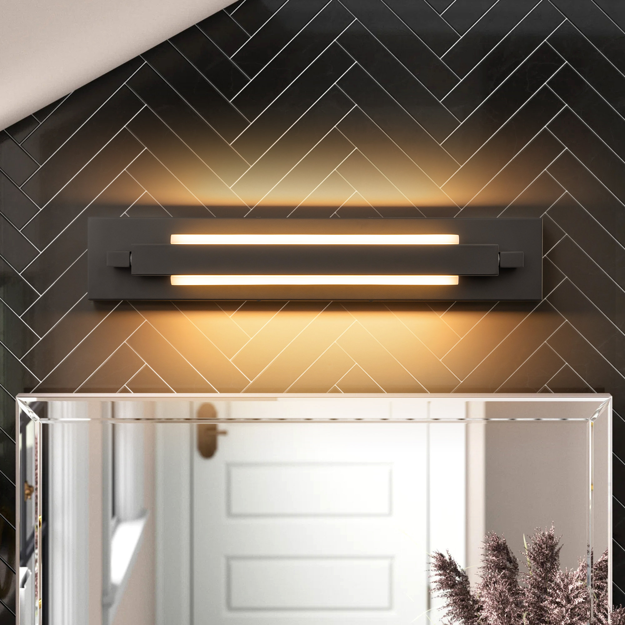 Ivy Bronx 1-Light Modern Linear Dimmable LED Bath Bar Bathroom Vanity ...