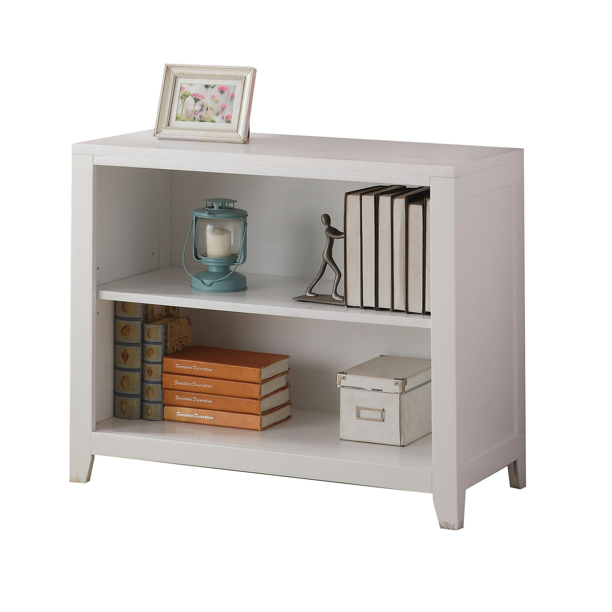 Latitude Run® Modern 2-Shelf Bookcase Book Shelves Small Bookcase Wood ...