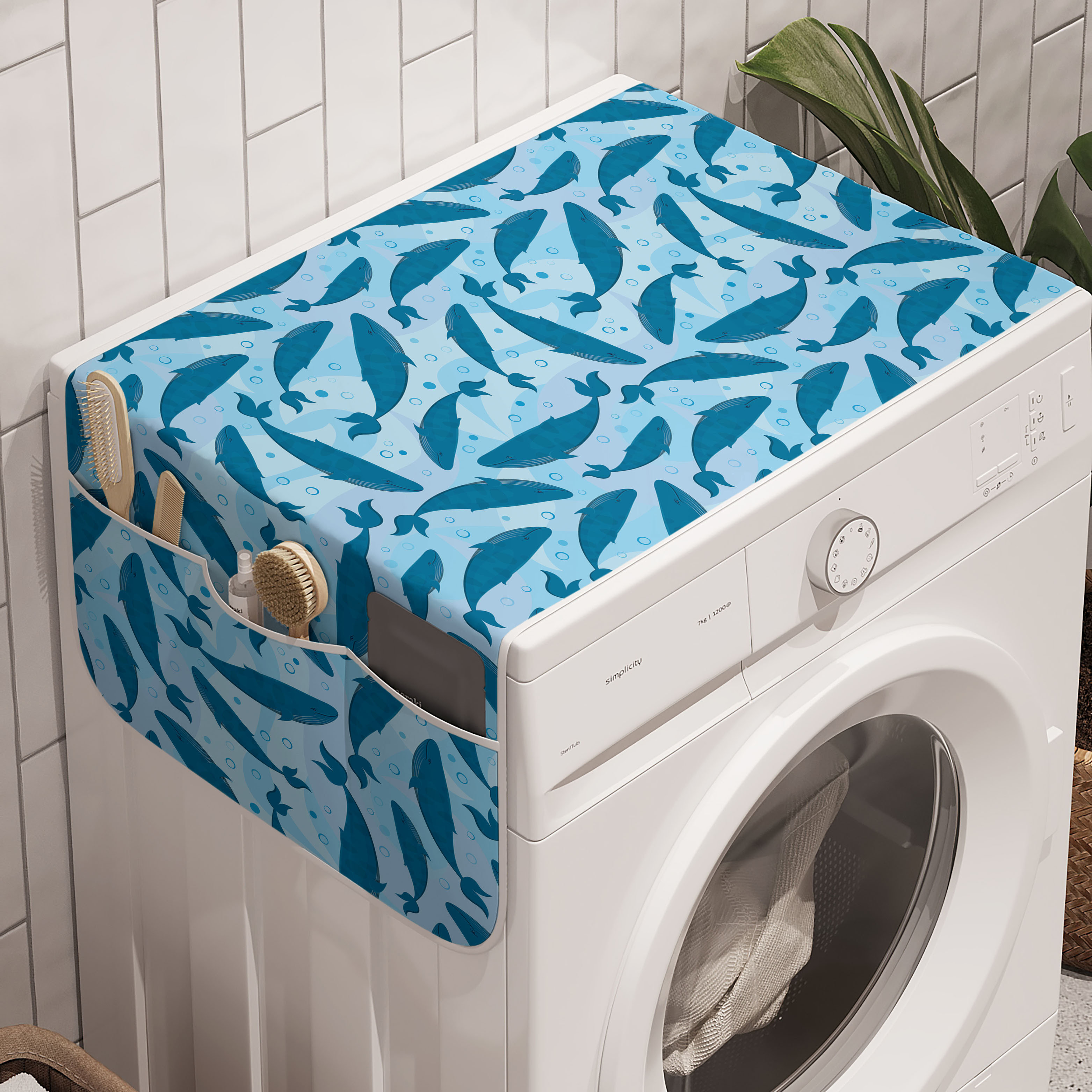 East Urban Home Whale Washing Machine Organizer Pack Of 2 47" X 18.5 ...