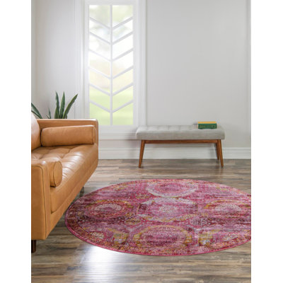 Bungalow Rose Mumford Oriental Pink Area Rug | Wayfair