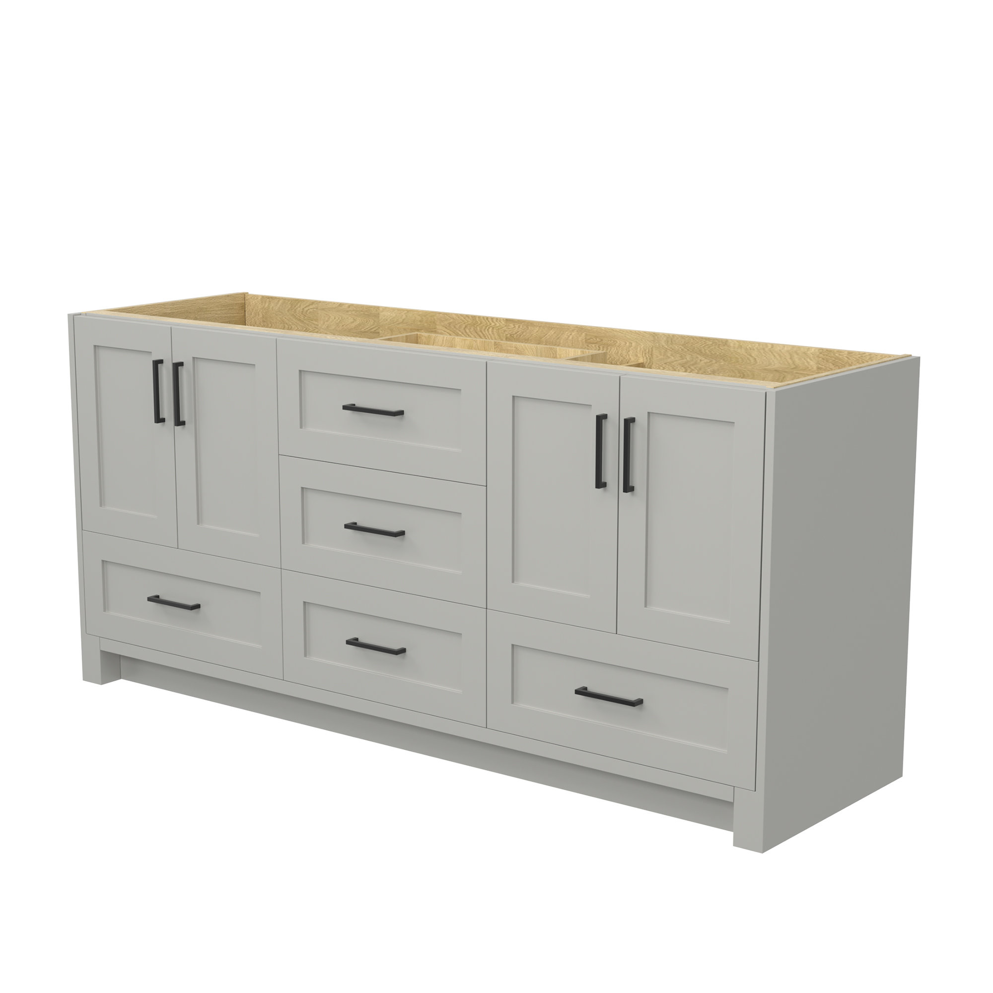 GETPRO 72 Inch Solid Wood Freestanding Bathroom Vanity Cabinet Base ...