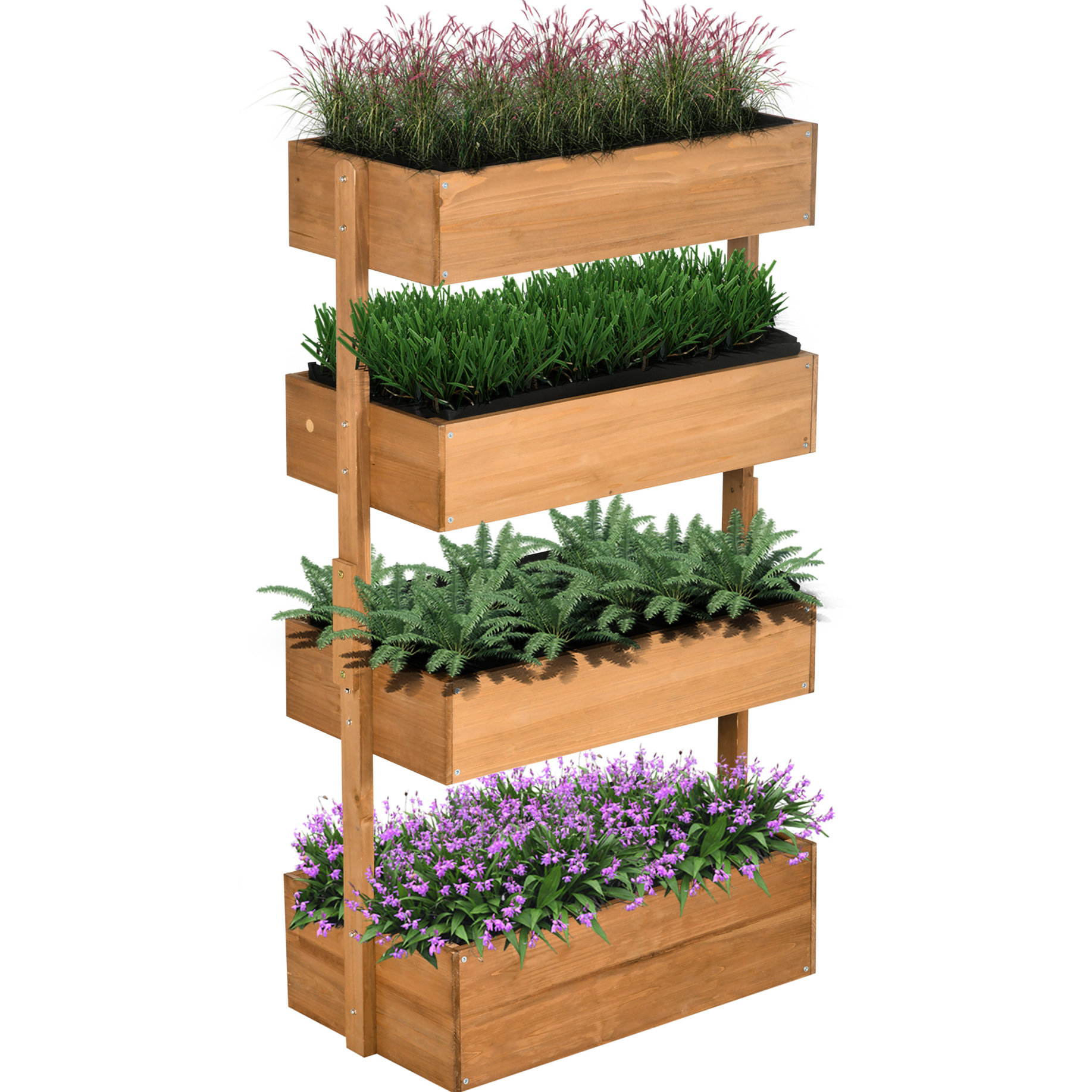 Latitude Run® Vertical Planter Box - 4 Tier Wood For Outdoor Veggies ...