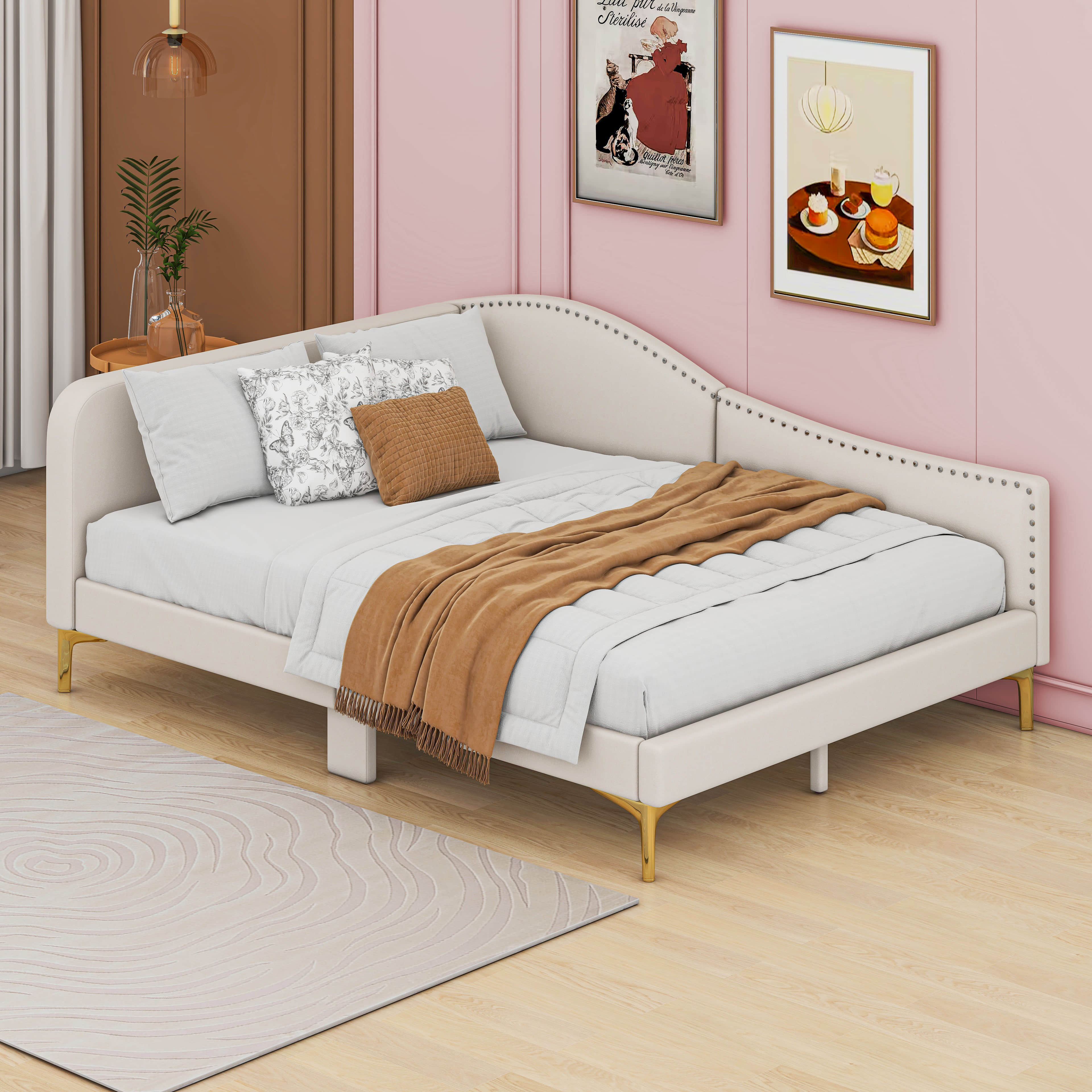 Cosmic Upholstered Daybed with Headboard and Armrest | Wayfair