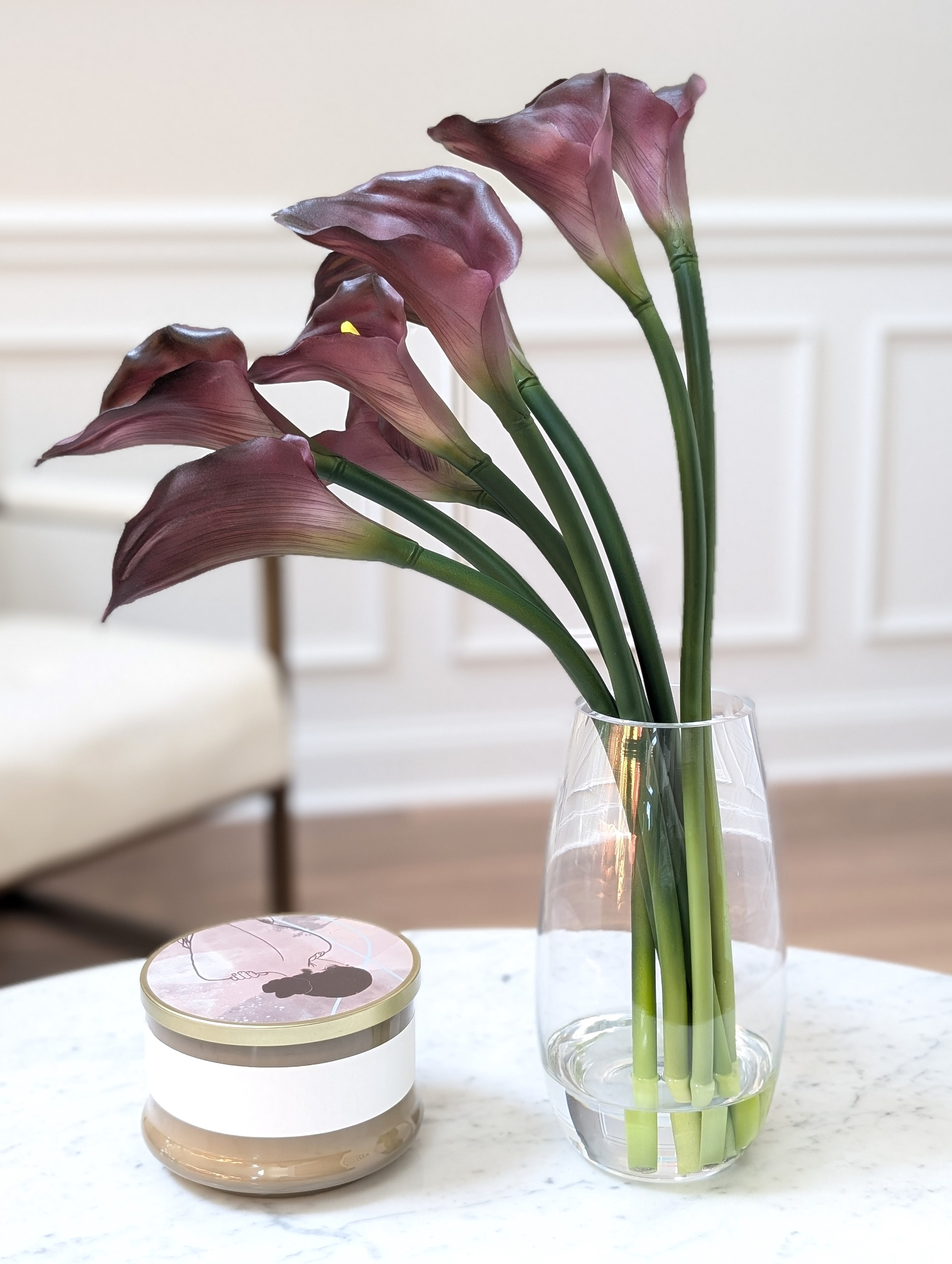 Primrue Violet Plum Calla Lily Arrangement | Wayfair