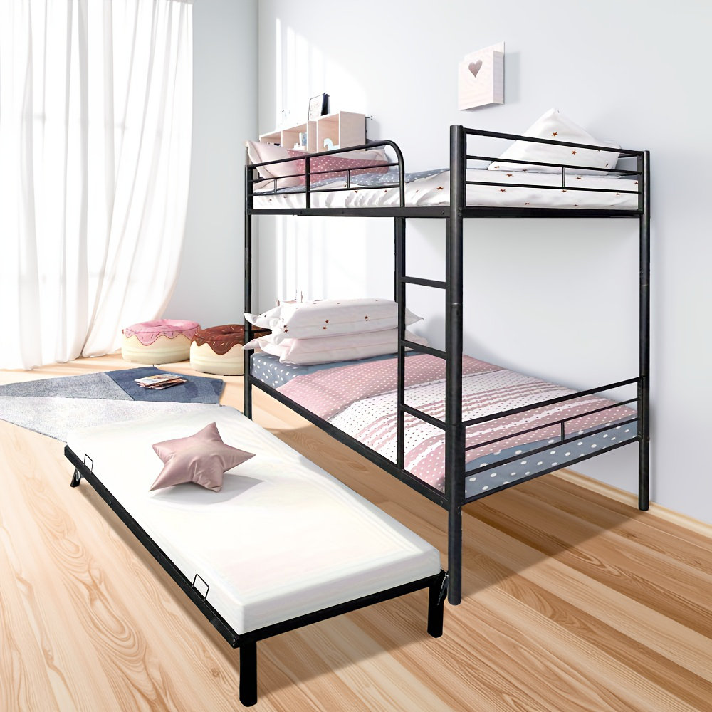 17 Stories Separable Twin Over Twin Bunk Bed With Trundle - Sturdy ...