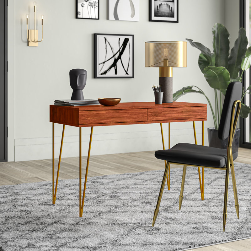 Mercer41 Amelda Metal Base Writing Desk & Reviews | Wayfair