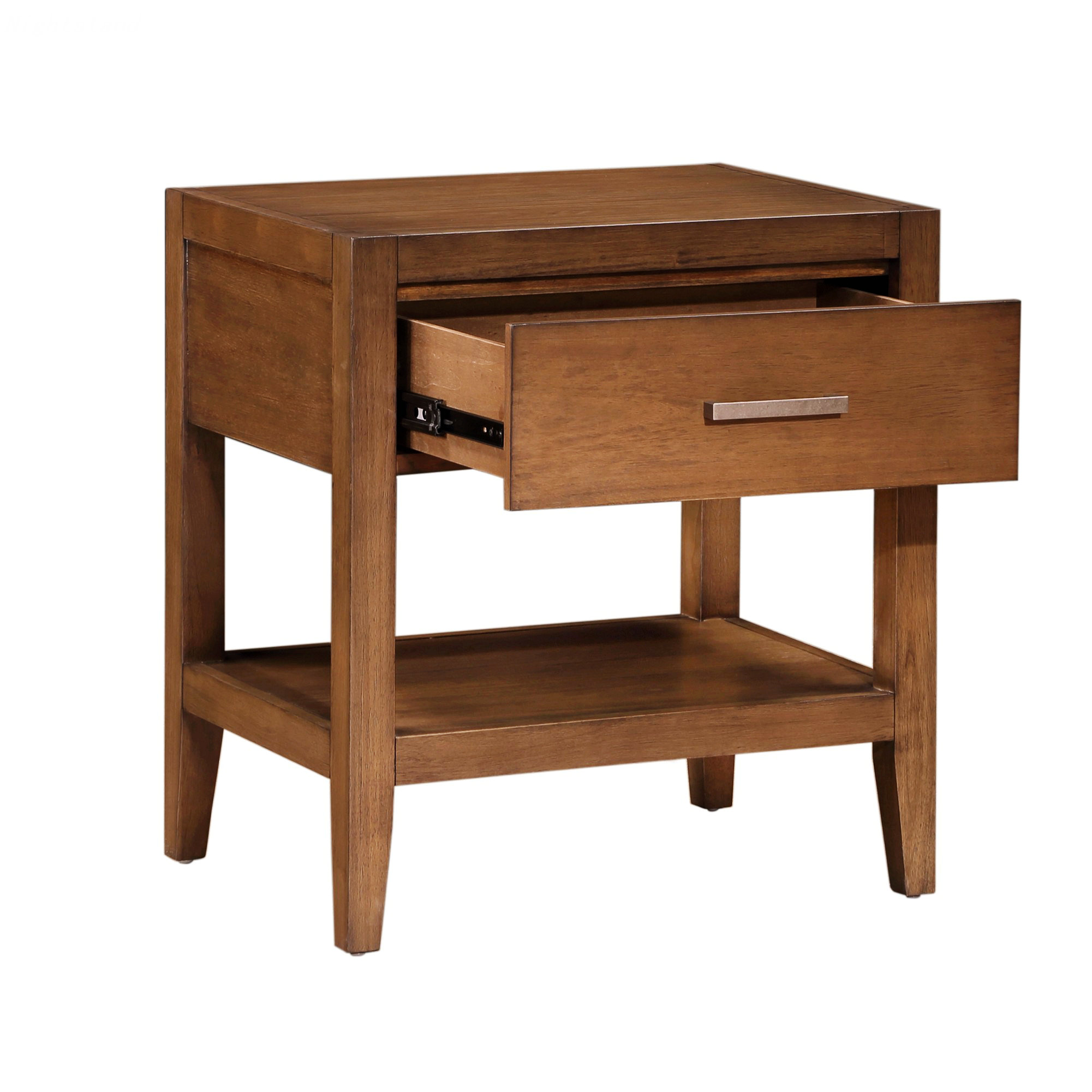 Latitude Run® Bedroom Nightstand With Drawer And Open Shelf | Wayfair