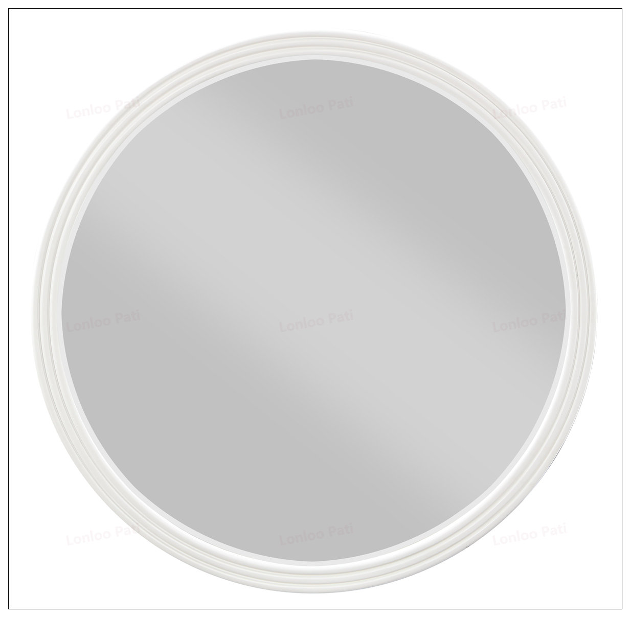 Hokku Designs Carena Gray Round Mirror with Durable Poplar Wood Frame ...
