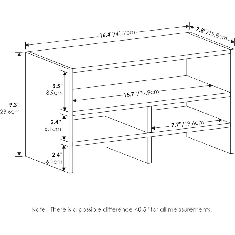 Gracie Oaks Kimberlyn Desk Top Organizing Shelf Bookcase, French Oak ...