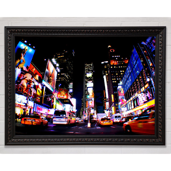 Ebern Designs New York Broadway Yellow Cabs - Single Picture Frame Art ...