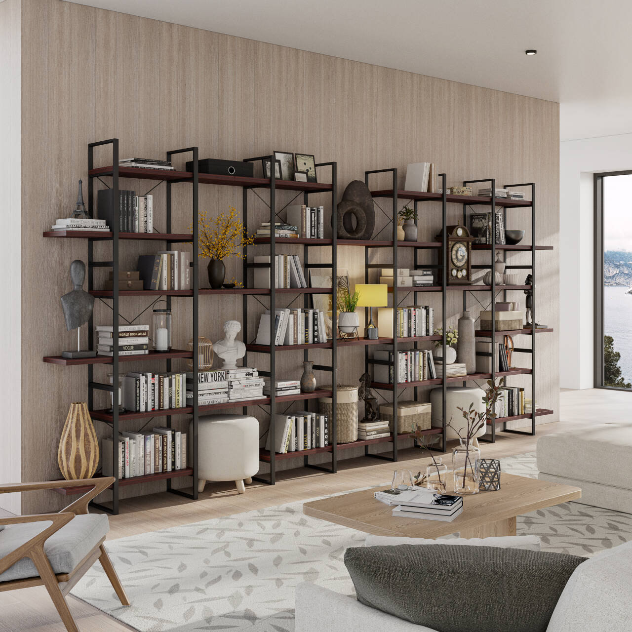 17 Stories Dark Walnut Color Display Bookcase | Wayfair