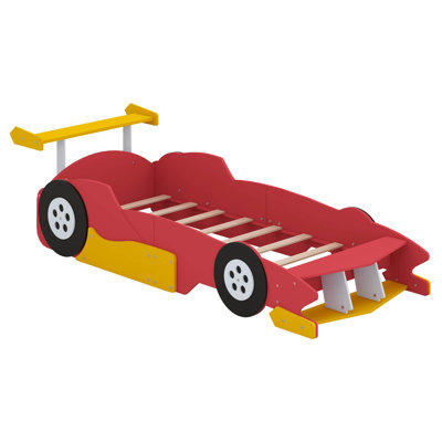 Youzi Unfinished Race Car-Shaped Platform Bed with Wheels | Wayfair