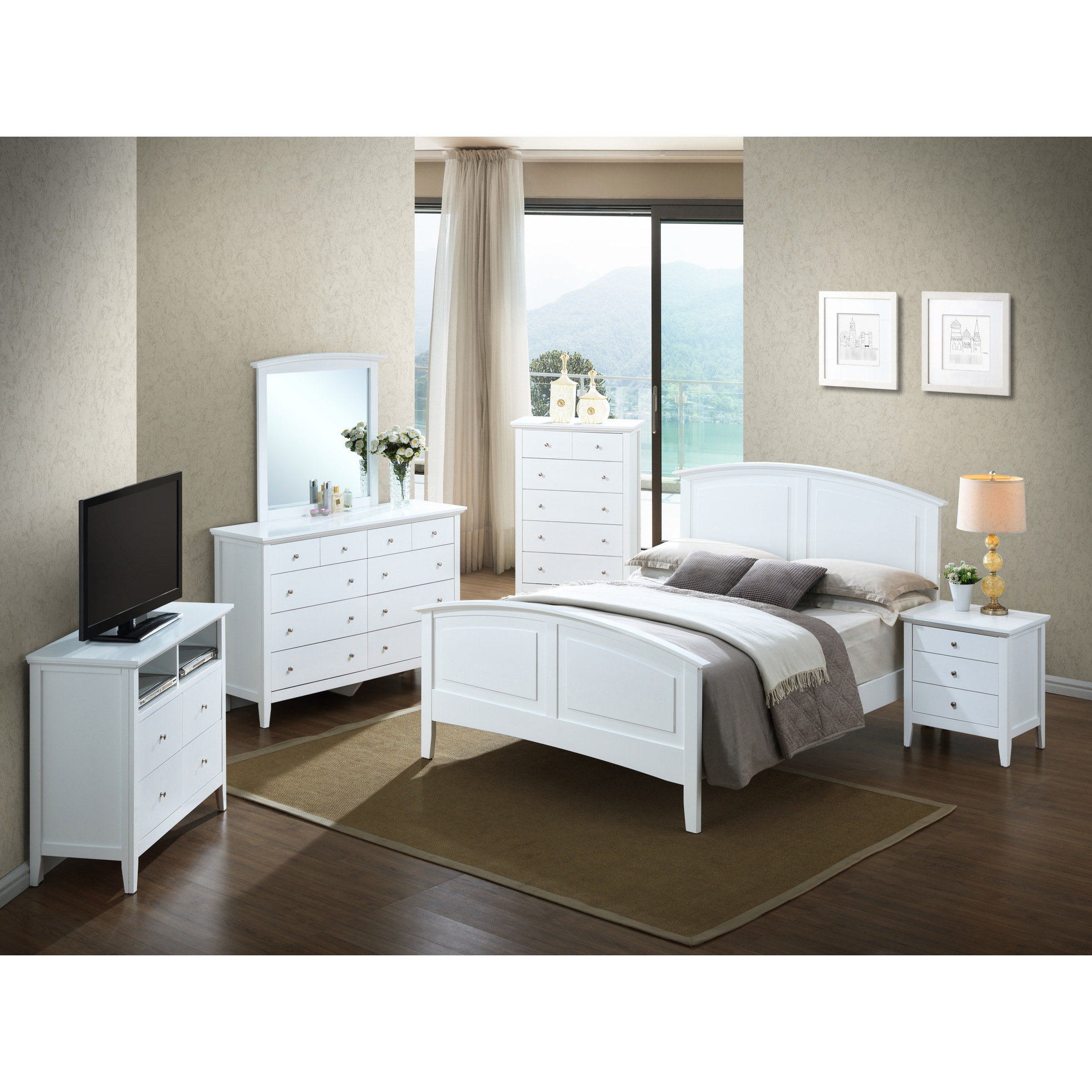 Lark Manor™ Backed White Full Bed - Improves Bedroom Appearance ...