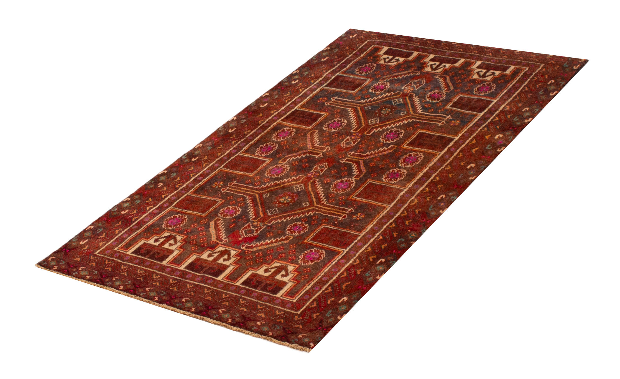 Bungalow Rose One-of-a-kind Baluch Brown, Red Wool Rug 3'4" x 5'11 ...