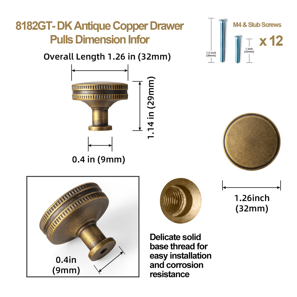 MECANS 1.26" Diameter Gear-Shaped Circle Knob | Wayfair