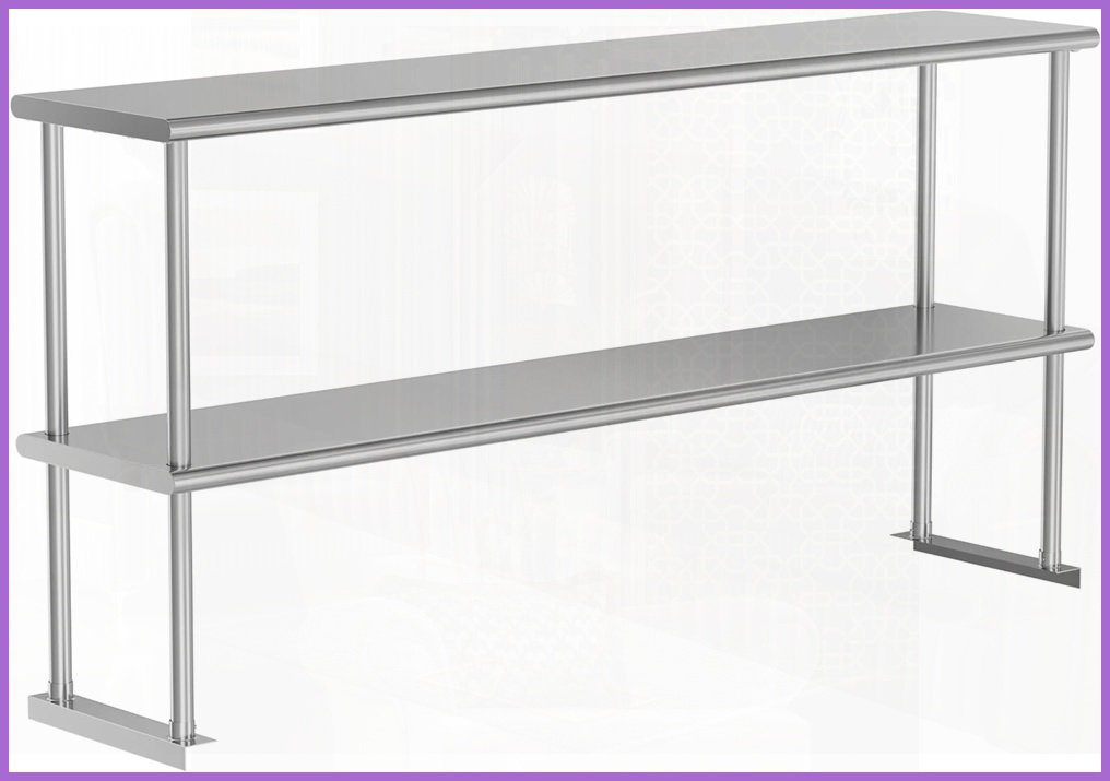 17 Stories 12x60 Inch Double Stainless Steel Kitchen Overshelf - 400lb ...