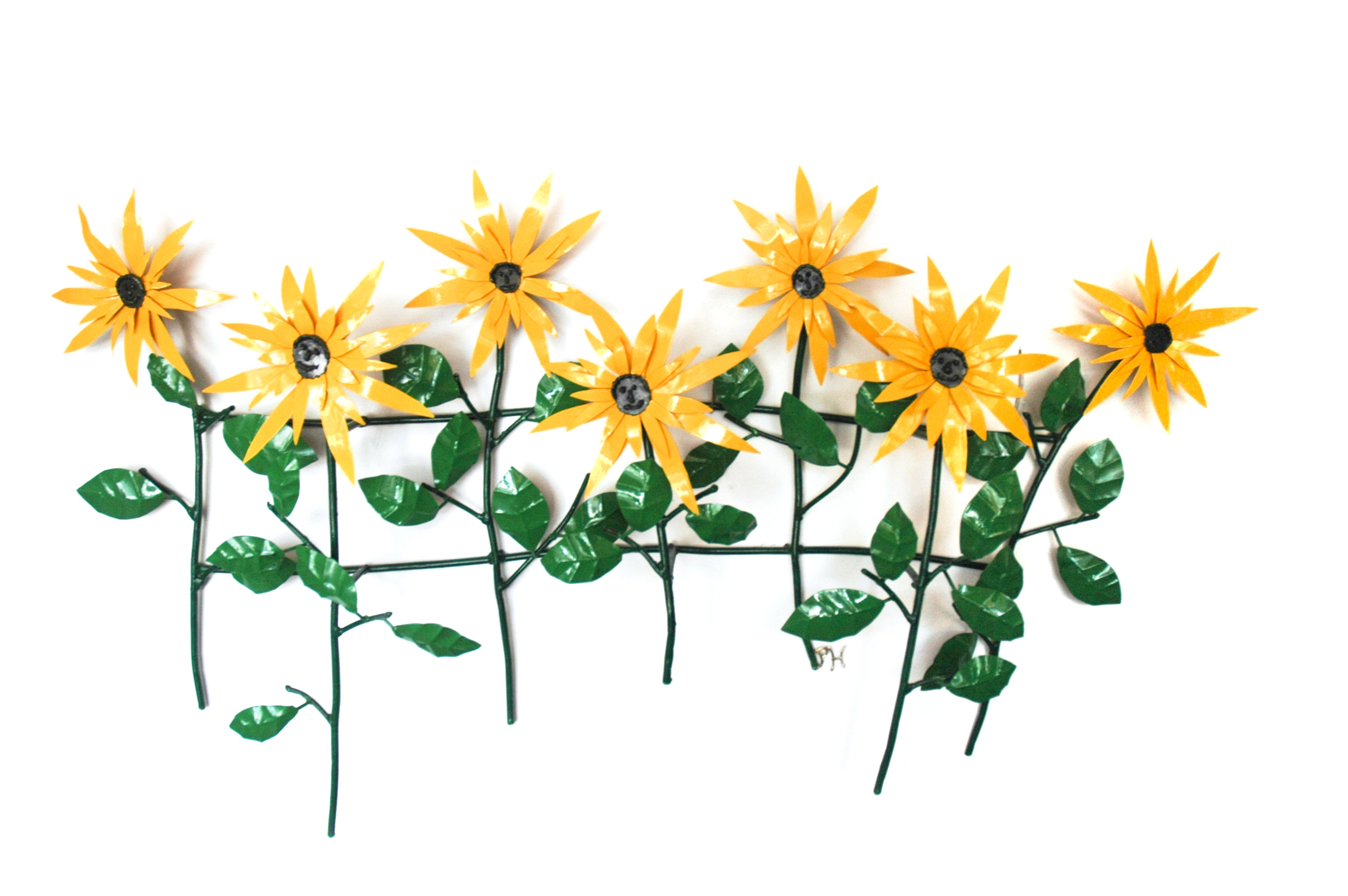 Platinum Art Group Cellophane Flowers of Yellow & Green Copper Wall ...