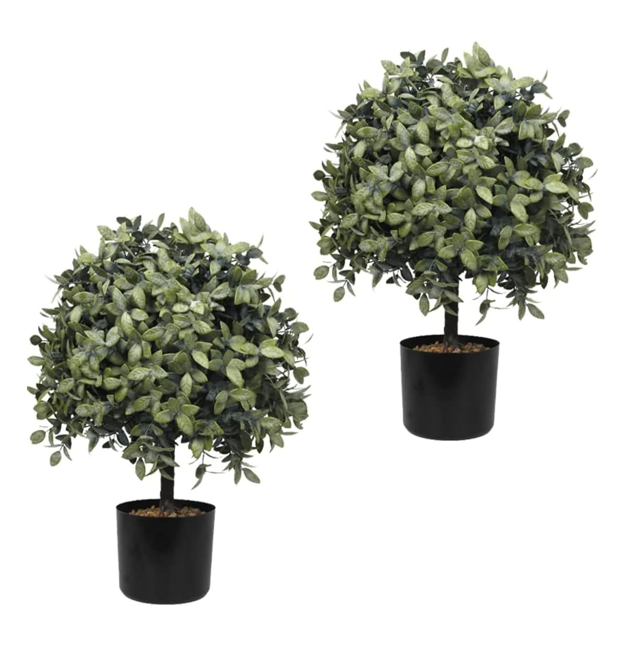 Primrue 2 Pack Faux Shrub Plants ,Fake Boxwood Ball Tree Potted Indoor ...