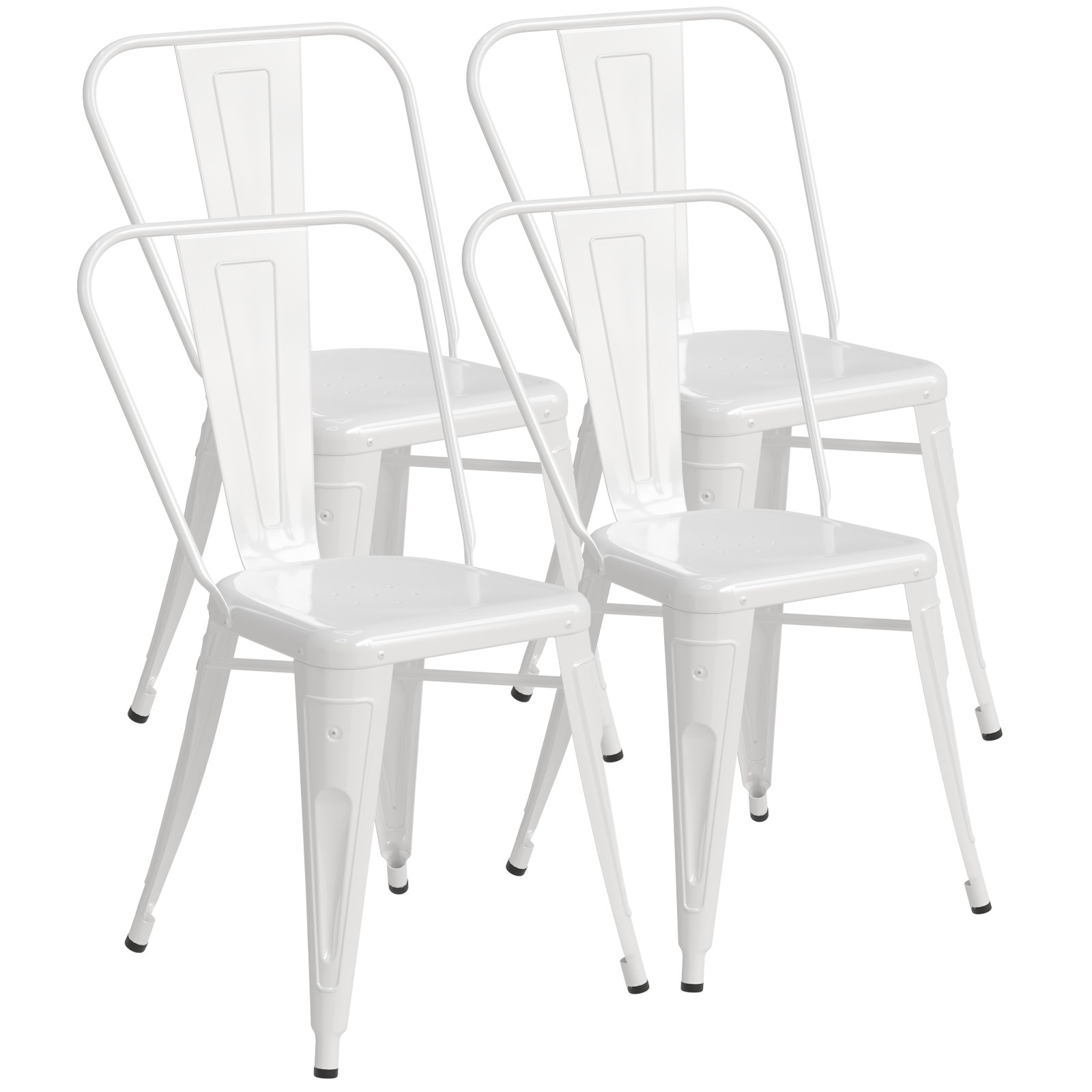 Williston Forge 18"H Metal Stacking Side Chair (Set of 4) | Wayfair