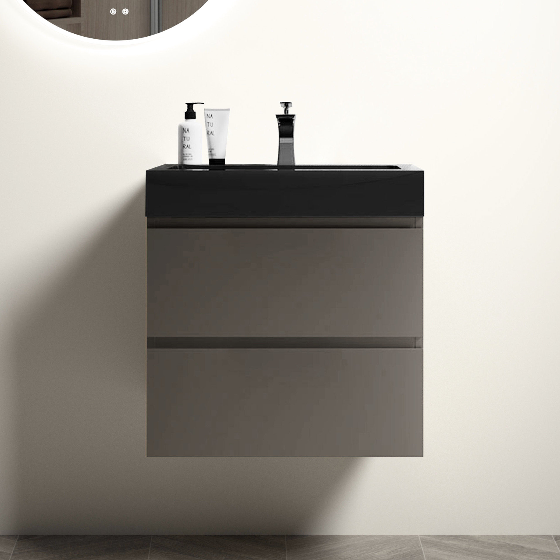 Hokku Designs 24" Gray Bathroom Vanity With Sink - Fashionable And ...