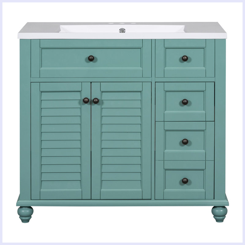 Winston Porter Modern Bathroom Vanity with Undermount Sink and 2 ...