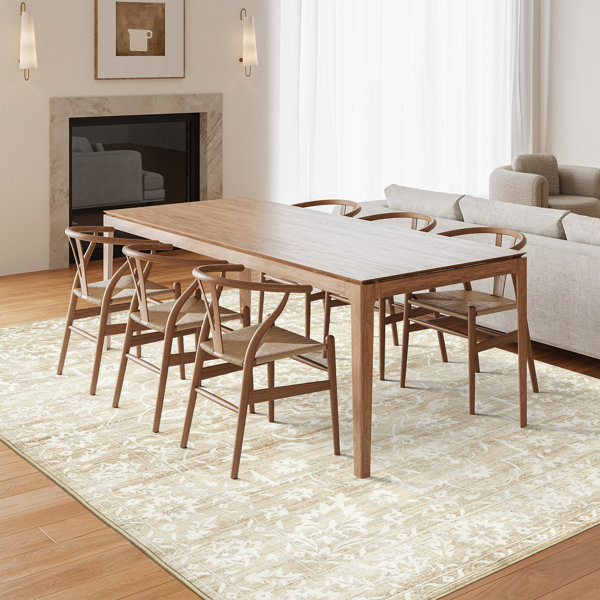 Winston Porter Stain Resistant Neutral Washable Rugs for Living Room ...