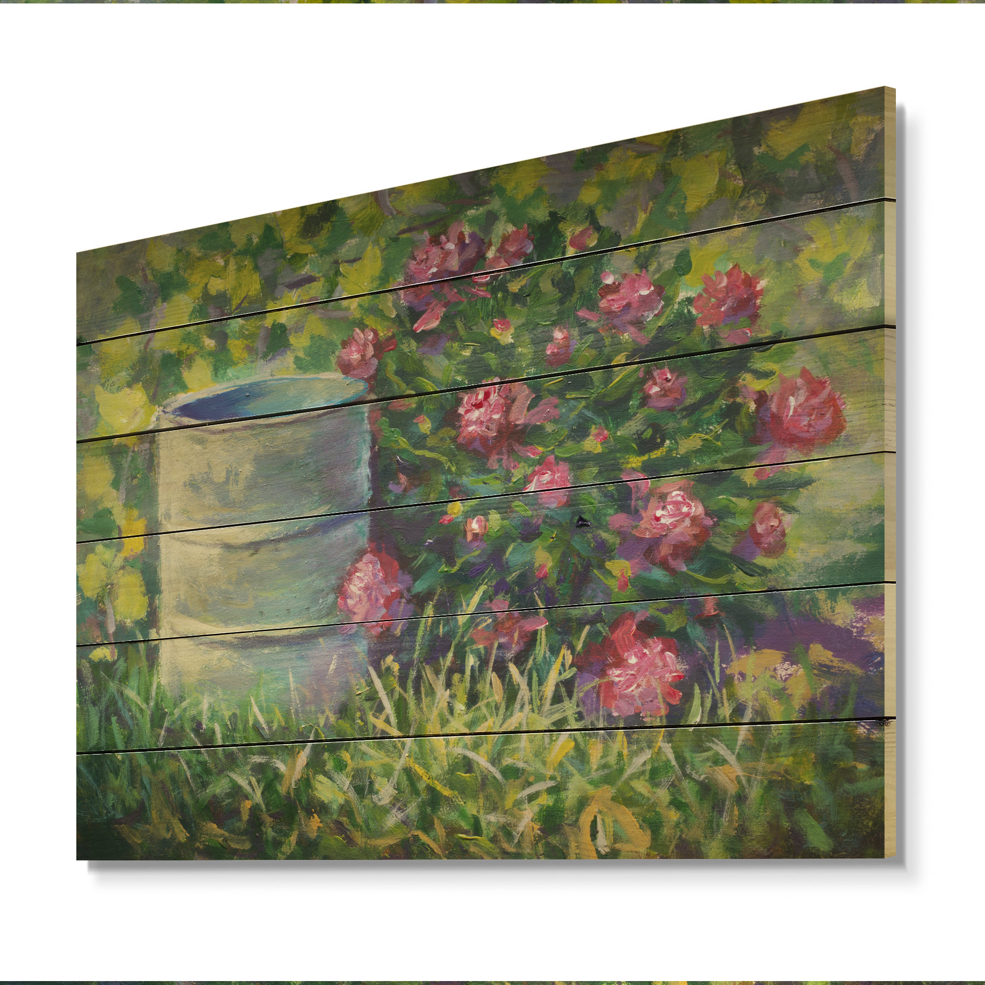 Winston Porter Summer Bush Pions Barrel - Traditional Wood Wall Art ...