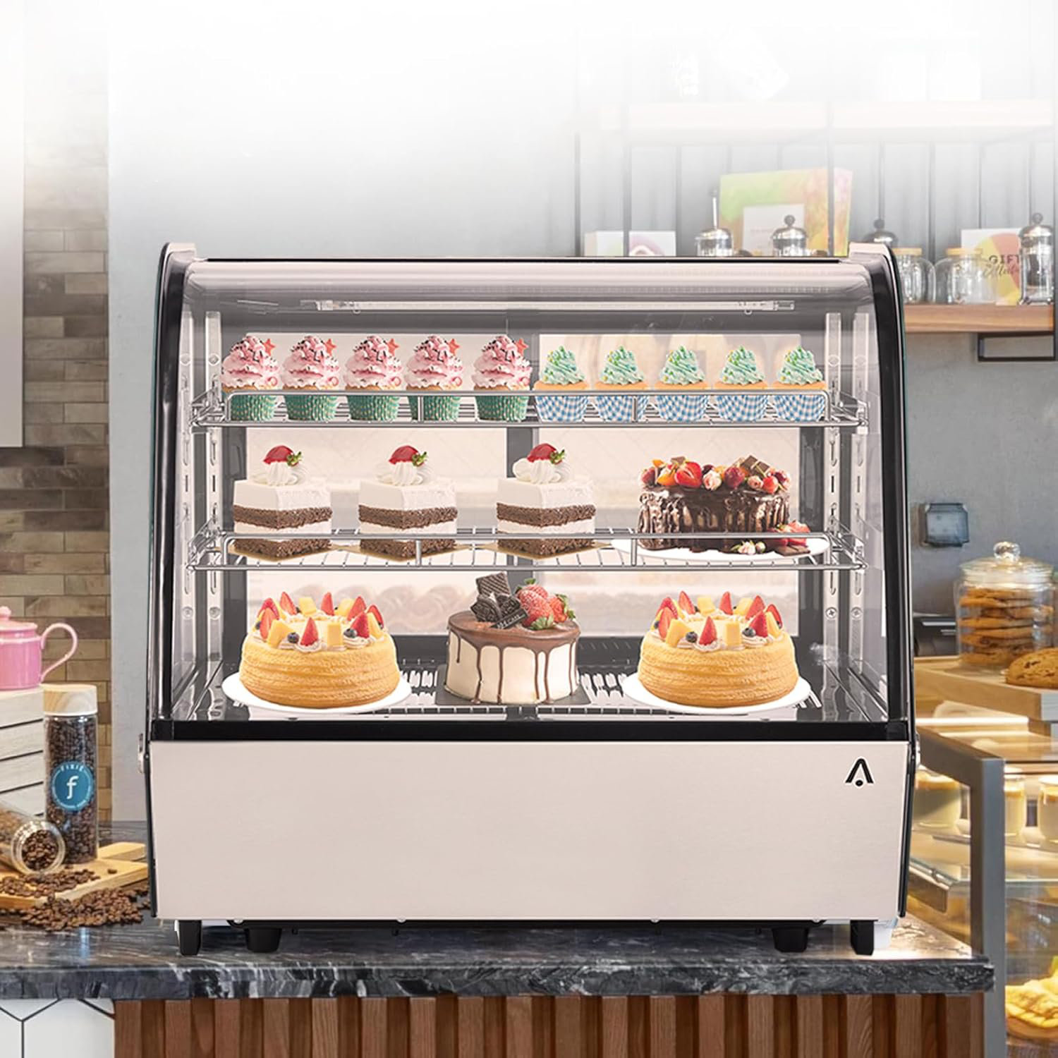 17 Stories Pioneerworks 4.2 Cu.Ft Refrigerated Display Case Countertop ...