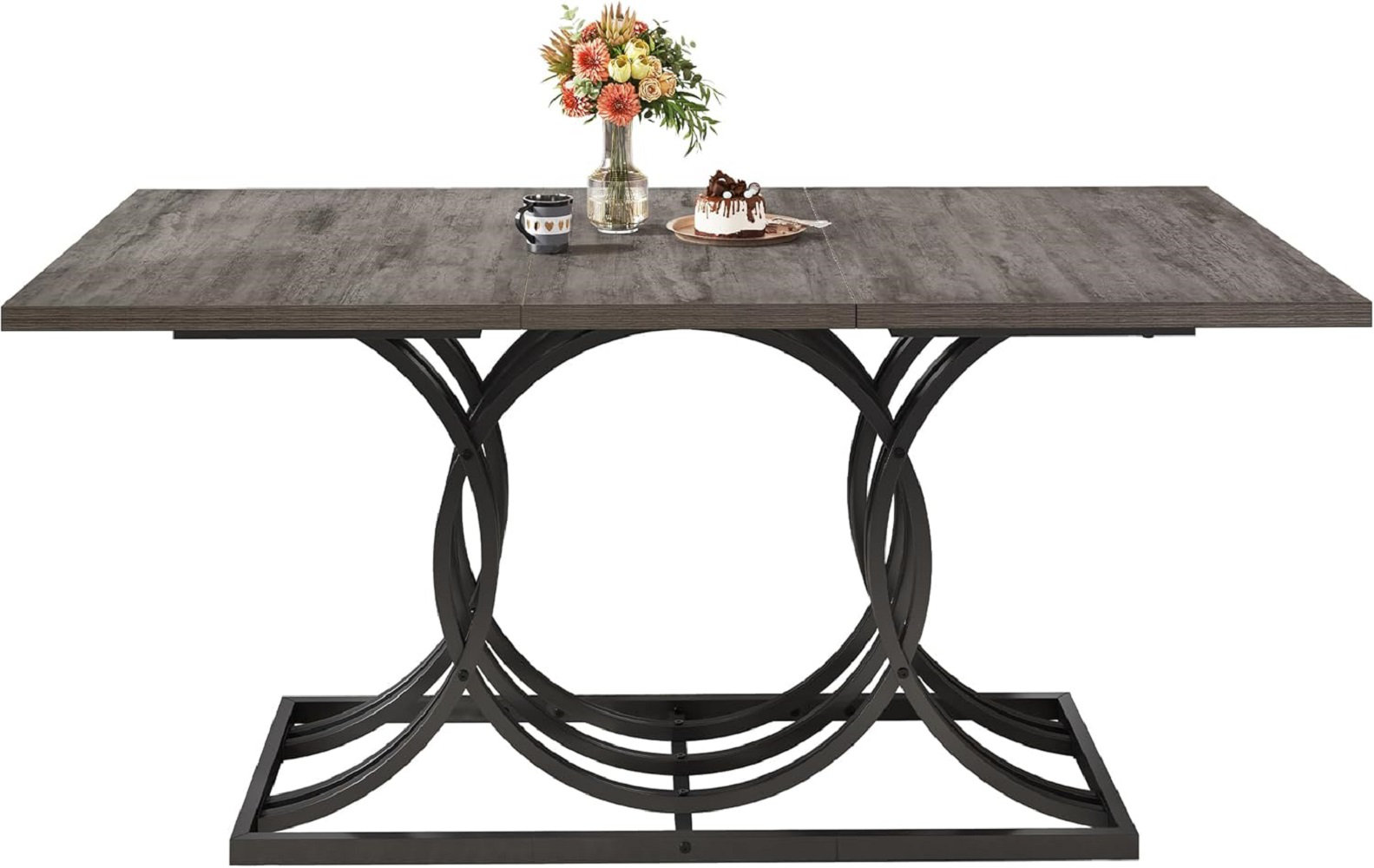 George Oliver 63 Inch Dining Room Table For 4-6 People Rustic Rectangle ...