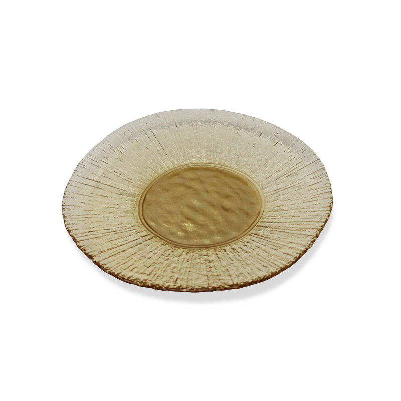Orren Ellis Drequan Set of 4 Organic Shaped Gold Dessert Plates | Wayfair