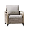 Lark Manor™ Patio Wicker Outdoor Rattan Armchair with Gray Cushions ...
