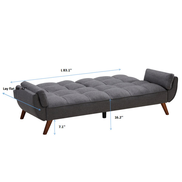 Sand & Stable Lanesboro Twin 83.1'' Upholstered Tufted Convertible Sofa ...