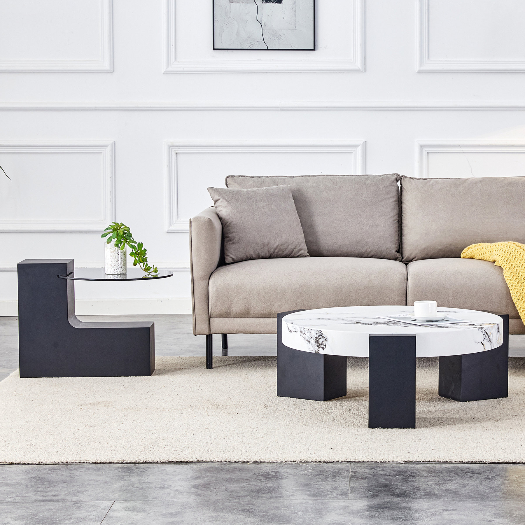 George Oliver Modern Simple Double-Layer Round Coffee Table - Wayfair ...