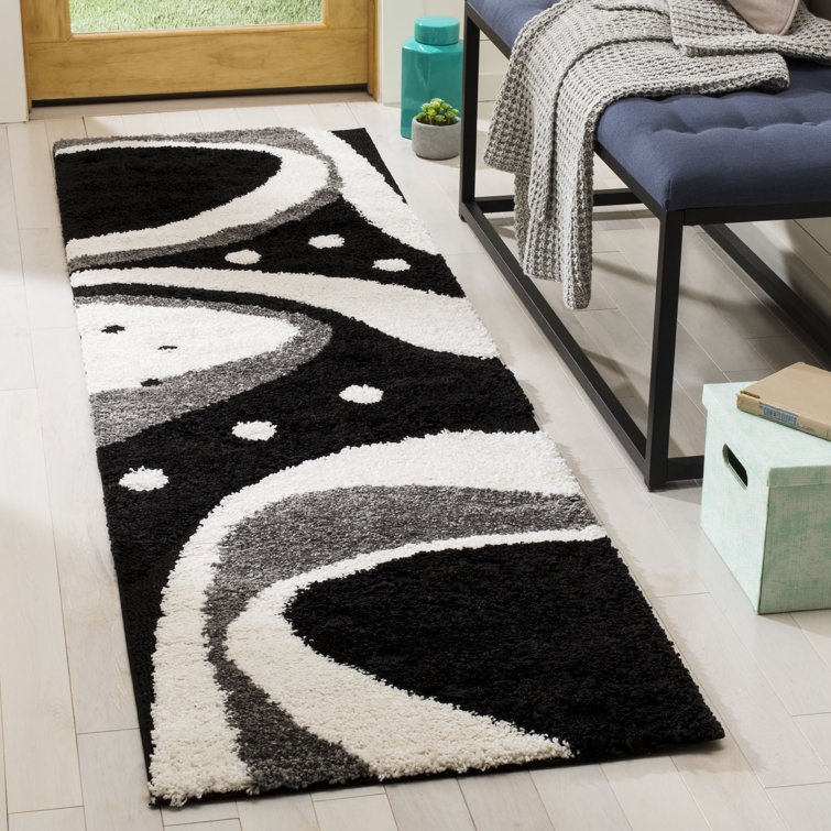 Wade Logan® Ashal Abstract Black/Ivory Area Rug & Reviews | Wayfair