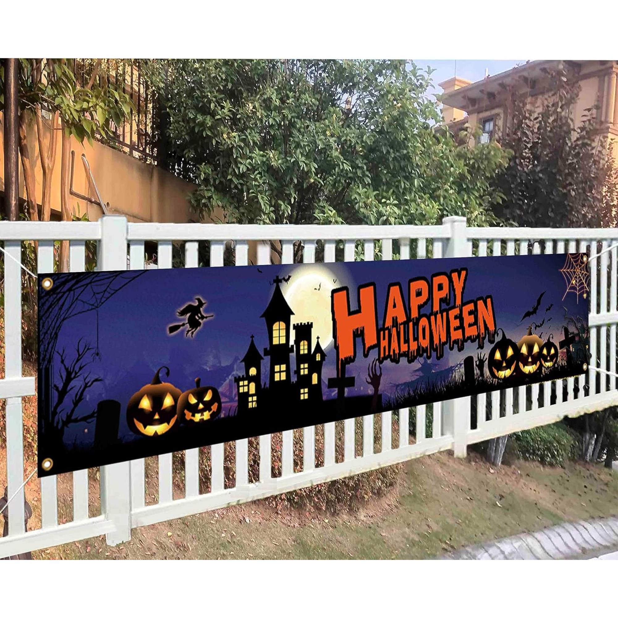 The Holiday Aisle® Happy Halloween Large Banner 8.2X1.64 Ft,Autumn ...