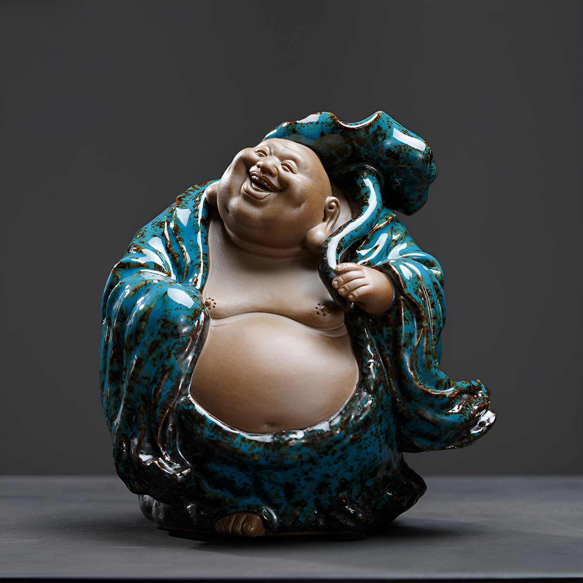 Infinity Ceramic Laughing Buddha Statue - Elegant Home Decor For Living ...