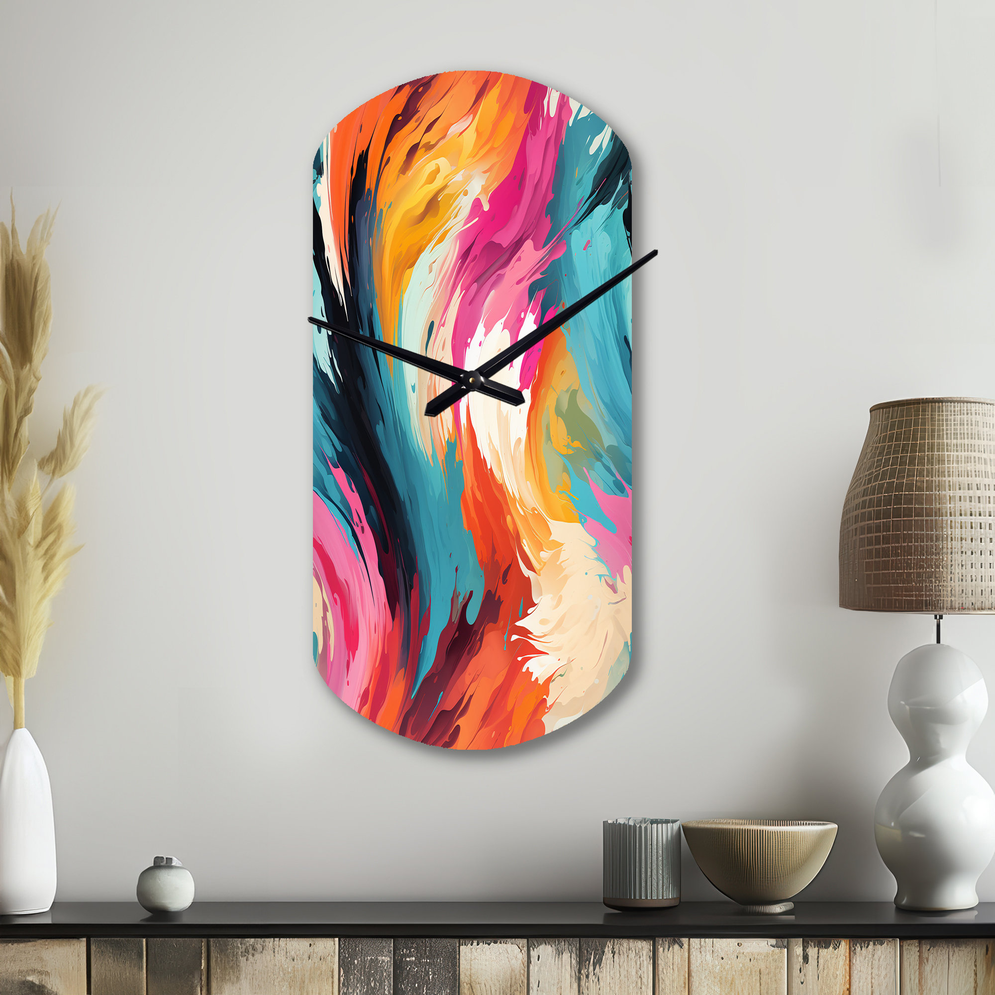 Design Art Colorful Painterly Ikat Symphony - Abstract Asymmetrical ...