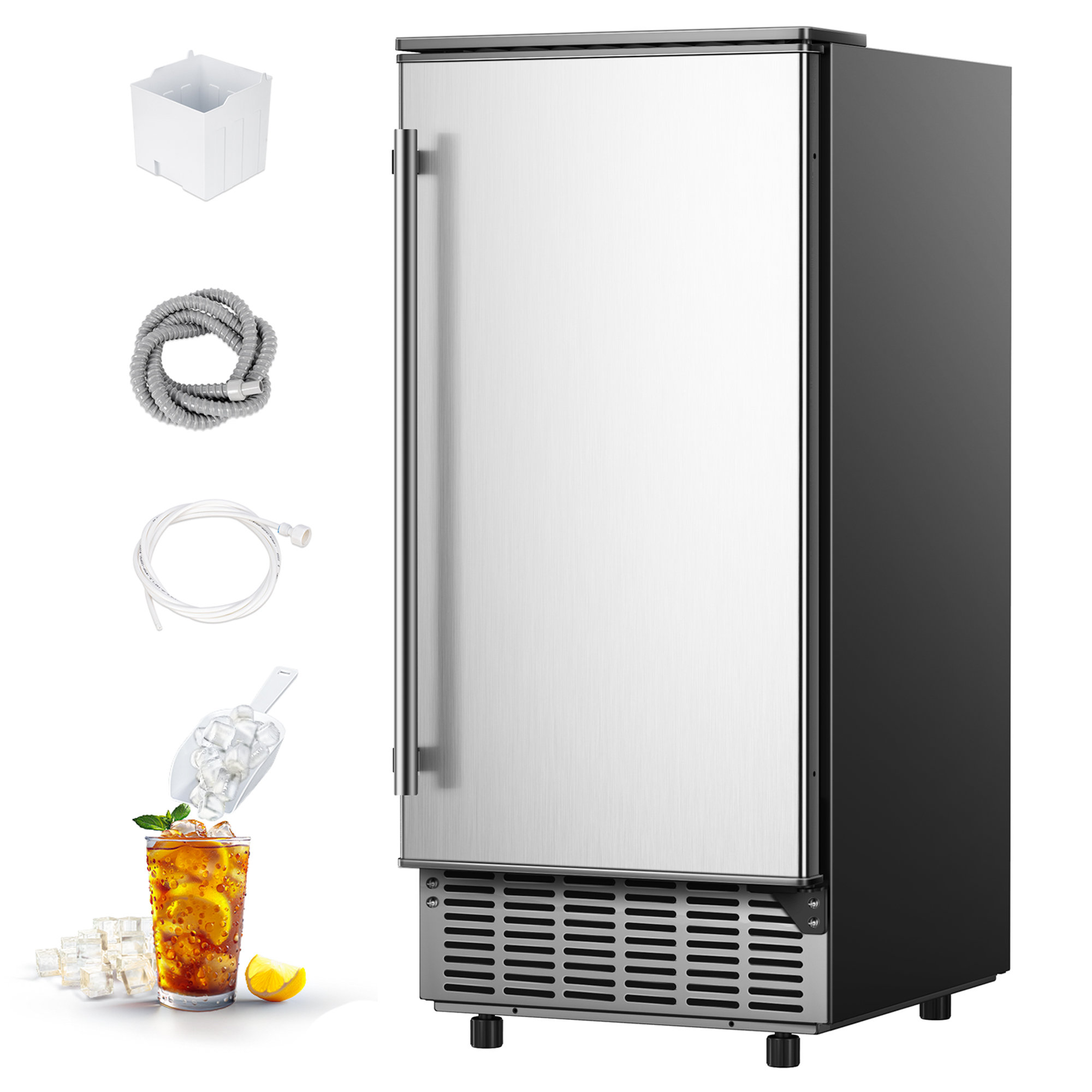 Simzlife 80 Lb. Daily Production Clear Cube Ice Under-counter ...