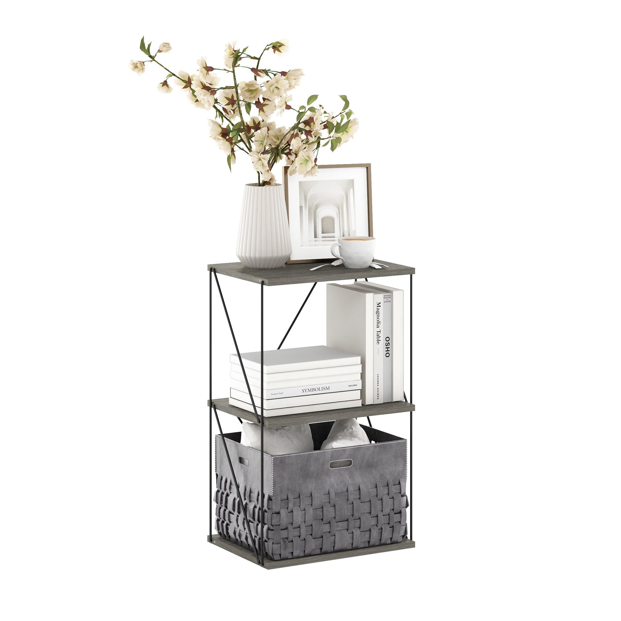 17 Stories Linnett 3-Tier Industrial Multipurpose Flat Base Shelf ...