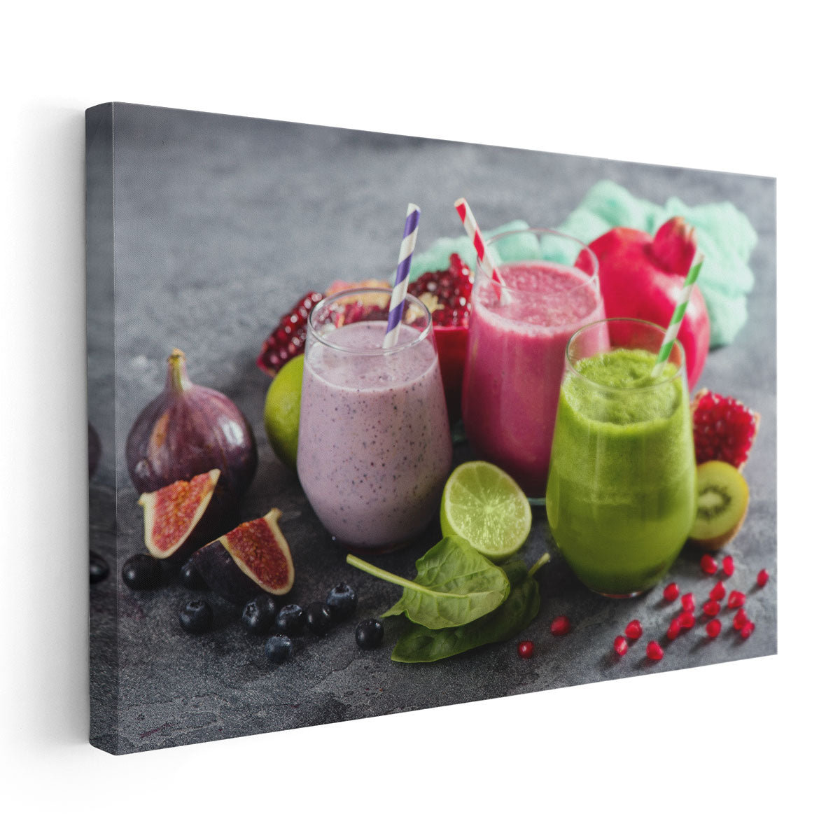 Ebern Designs Colorful Smoothies & Fruits - Canvas Print Wall Art | Wayfair